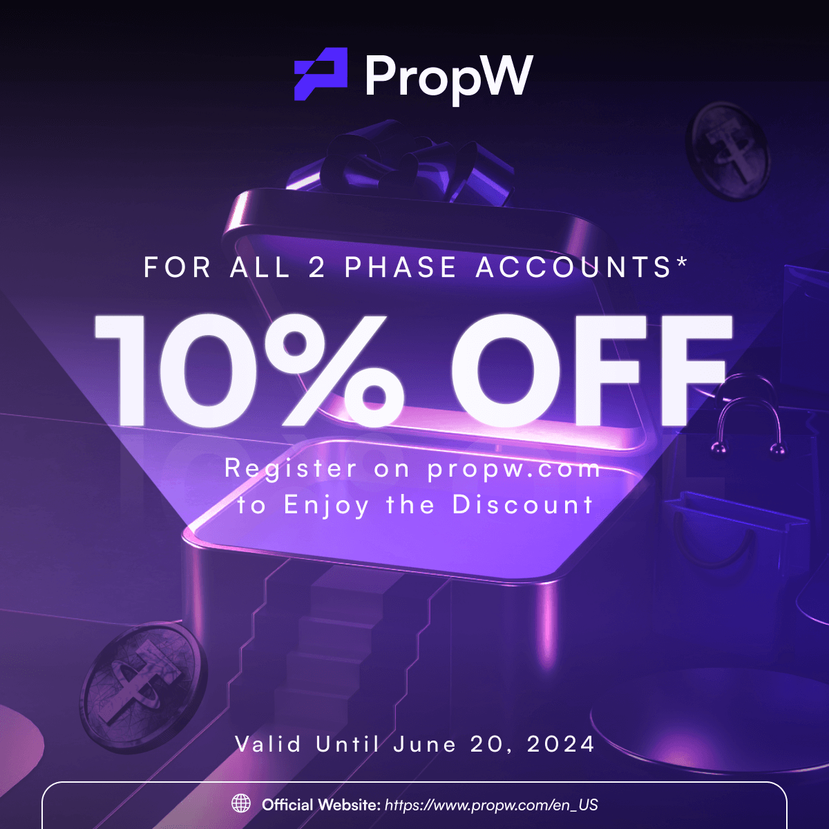 PropW品牌升级，限时10%减免活动 – 币赢CoinW
