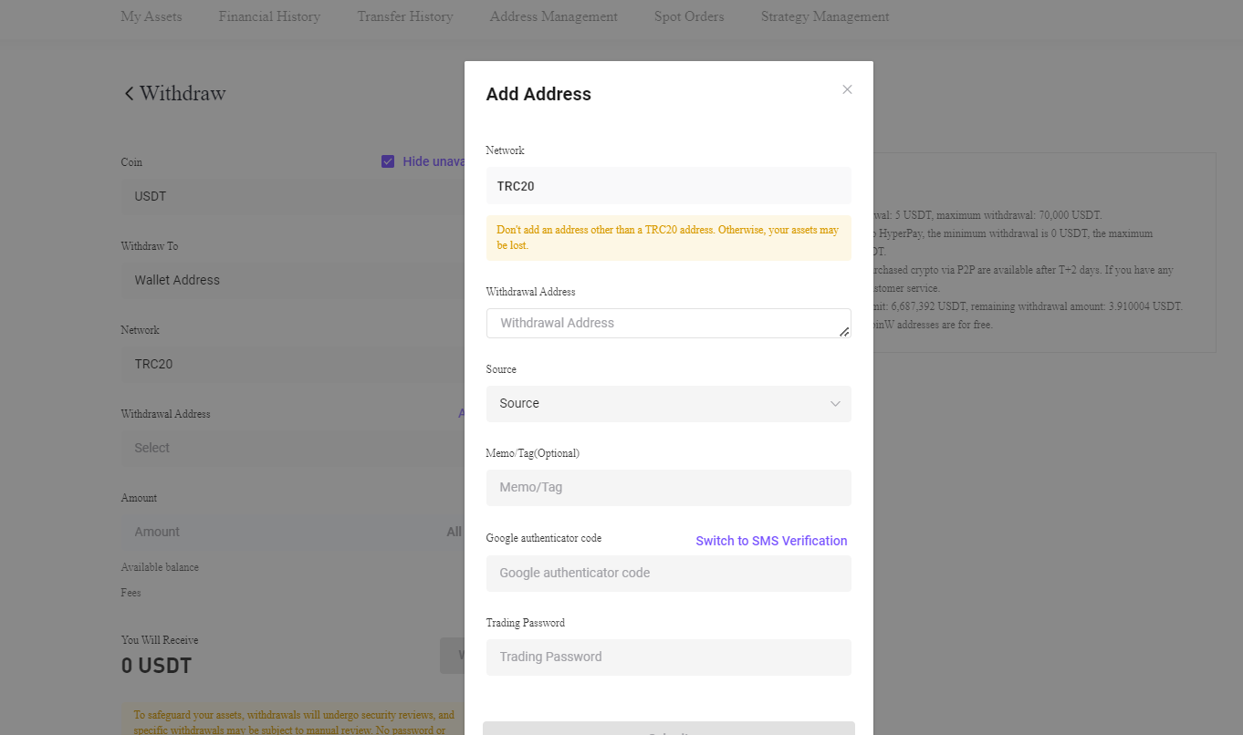 Operation Process of Deposit and Withdrawal – CoinW