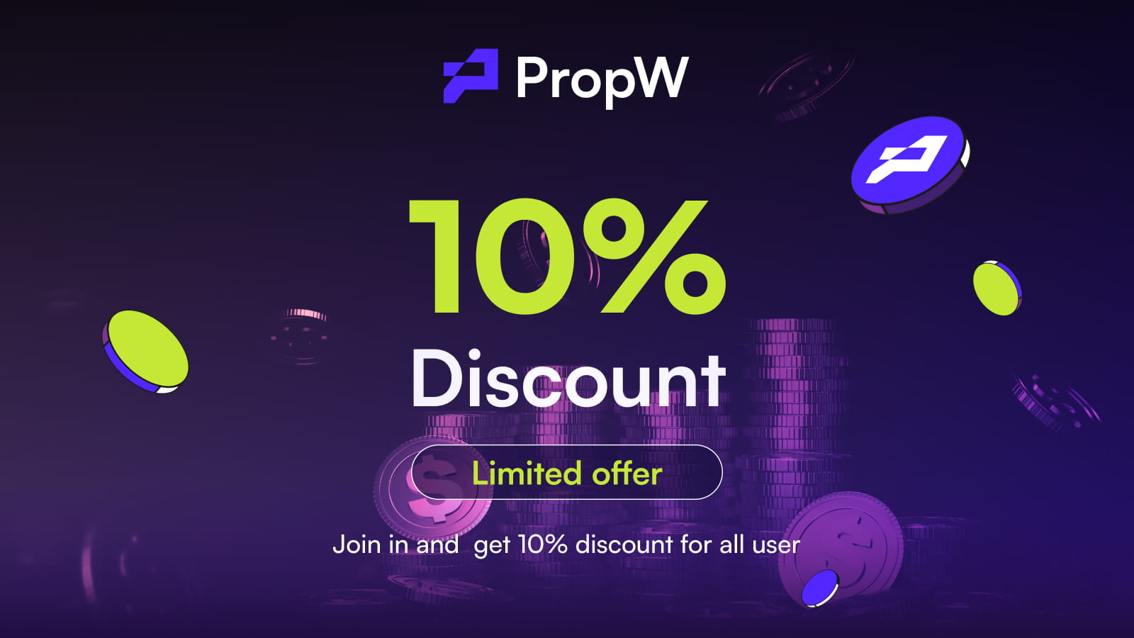 PropW Limited Time Event: 10% Off All Accounts! – CoinW